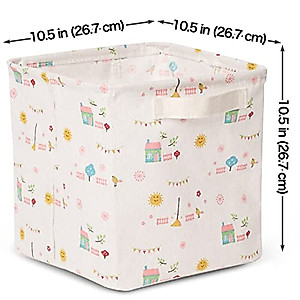 EZOWare Bundle Kit 4 Pcs Foldable Storage Bin Cubes + 2 Pcs 24 Large Pockets Over The Door Hanging Organizer for Bathroom Toys Nursery Kids Toddlers Home