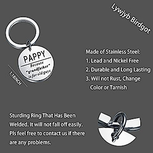 Lywjyb Birdgot Best Pappy Ever Gift Grandpa Gift from Grandson Granddaughter Grandpa Keychain Pappy Gift (PAPPY ky)