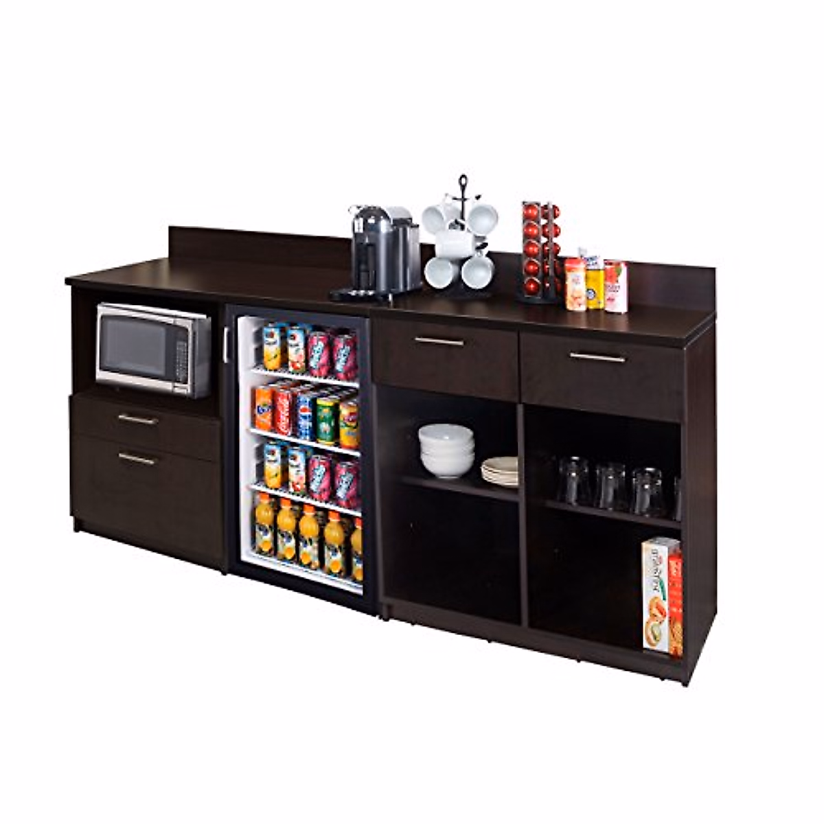 Coffee Break Lunch Room Furniture Buffet Model 4222 BREAKTIME 2 piece group Color Espresso - Factory Assembled (NOT RTA) Furniture Items ONLY.