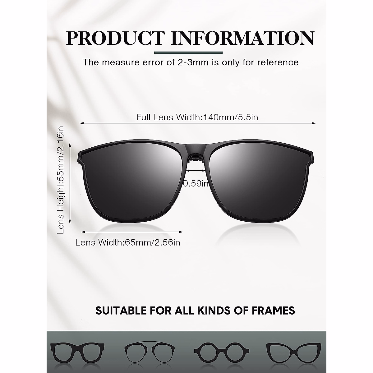 Frienda 3 Pair Oversize Polarized Clip-on Sunglasses Large Anti-glare TR90 Frame Flip up Driving Glasses for Women Men (Black Gray, Yellow)