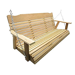 Kilmer Creek 5 Foot Natural Cedar Porch Swing, Amish Crafted, Includes Chain & Springs