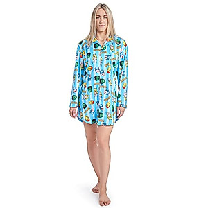 Marvel Avengers His and Hers Matching Sleep Set Womens Night Shirt Blue X-Small