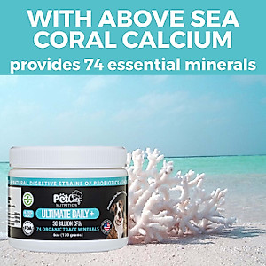 Ultimate Pet Chef Dog Cat Powder Food Topper. 74 Organic Minerals, Prebiotics, Probiotics, Hip and Joint Benefits and Luxurious Fur. Stops Fur Shedding No Smell. No Taste. Sprinkle Over Any Food.