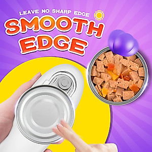 Hands Free Battery Operated Electric Can Opener Open Most Can Smooth Edge, Electric Can Openers for Kitchen Food-Safe Magnetic Catches Cover, Automatic Can Opener for Seniors, Arthritis, and Chefs