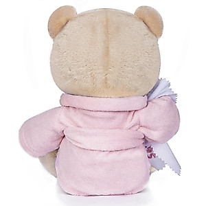 My OLi 9" Teddy Bears Cloth Bear Stuffed Animal Plush Toys Bear Dressed in Bathrobe with Soothing Towel “Get Well Soon” Sleeping Soft Toy Bedtime Gifts for Baby Kids Girls Boys，Pink