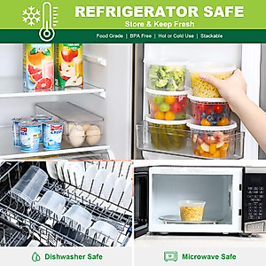 AOZITA 32 Sets 16 oz Plastic Deli Food Containers With Lids, Airtight Food Storage Containers, Freezer/Dishwasher/Microwave Safe, Soup Containers For Takeout Meal Prep Storage