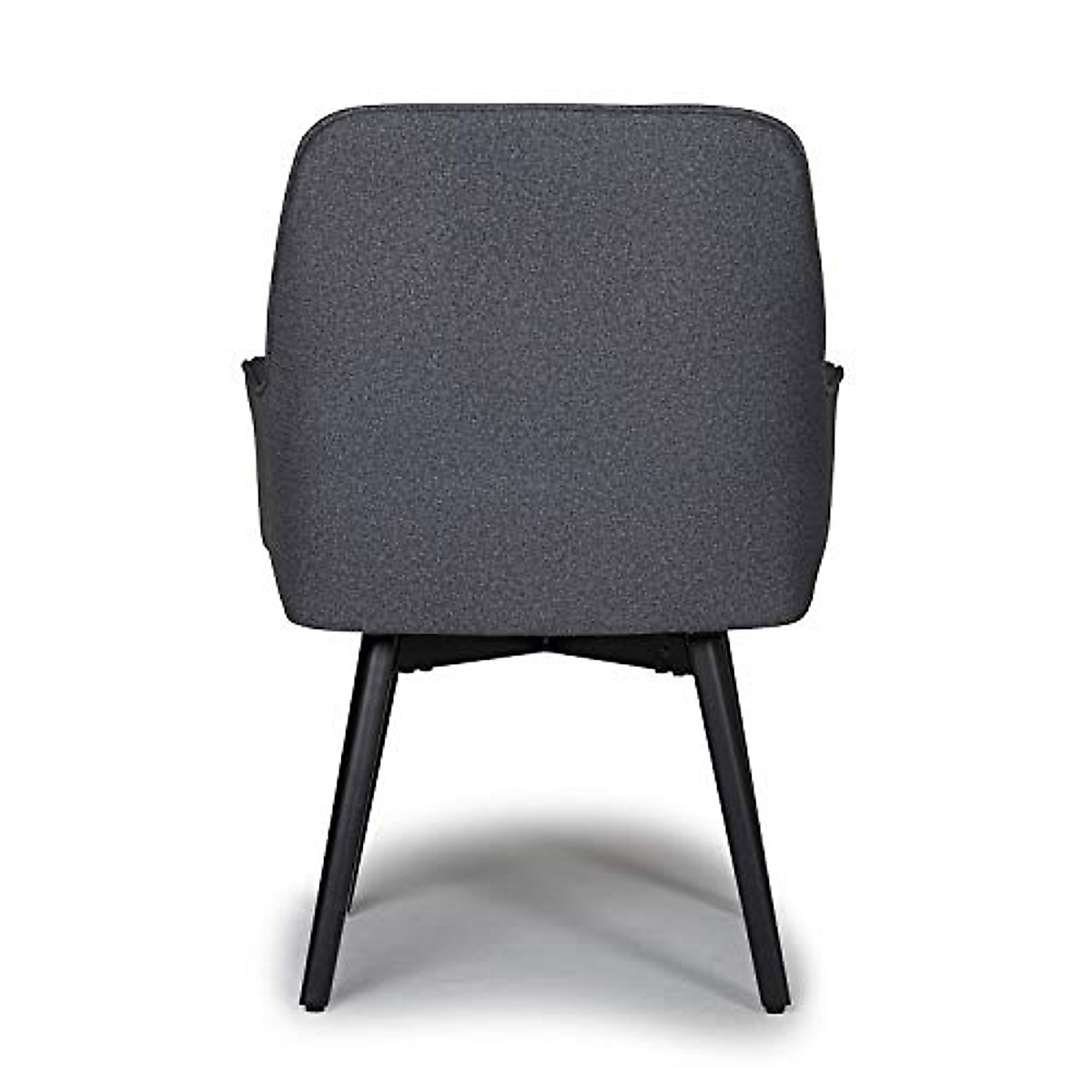 Studio Designs Home Contemporary Spire Luxe Swivel, Rotating, Upholstered, Accent Dining Arms and Metal Legs in Charcoal Gray Home-Office-Desk-Chairs, 25.5" W x 24" D x 35.5" H