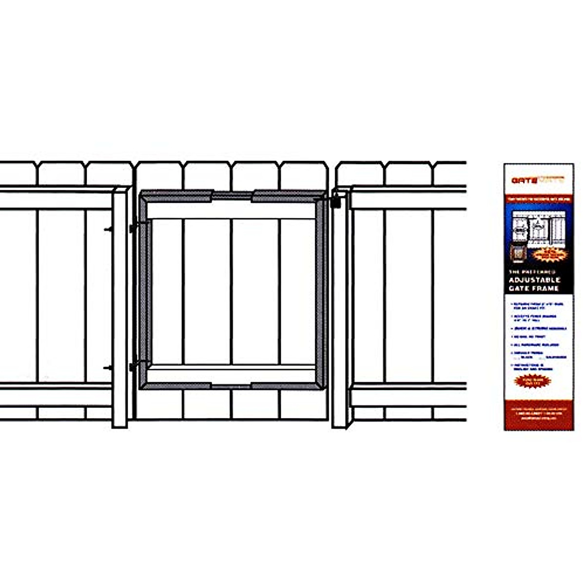 GatePro 7010003 24" - 51" Adjustable Gate Frame Kit - Black Finish