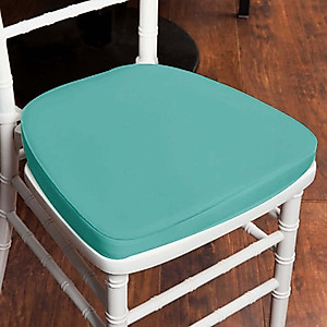 Efavormart 2" Thick Turquoise Chiavari Chair Pad, Memory Foam Seat Cushion with Ties and Removable Cover
