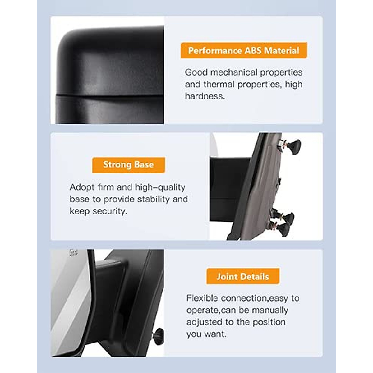 ITOPUP Towing Mirrors Fit for 2004-2014 for Ford for F-150 Series Truck Pickup Tow Mirrors with Power Control Heated Turn Signal Puddle Light Black Textured 1 Pair of Mirrors Left Side and Right Side