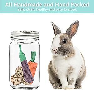 Cathpetic Perfect Rabbit Chew Toys - Guinea Pig Toys Natural Timothy Hay Chinchilla Toys, 100% Hand Made Rabbit Treats Apple and Wood Sweet Bamboo, Small Animal Chew Treat for Rodents Teeth Care