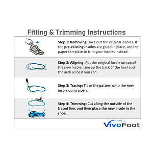 VivoFoot 3 Pairs Anti Odour Cotton Insoles, Breathable Terry Barefoot Odour Eating Inserts, Cut-to-Size Everyday Comfort Replacement Shoe Pads for Men & Women