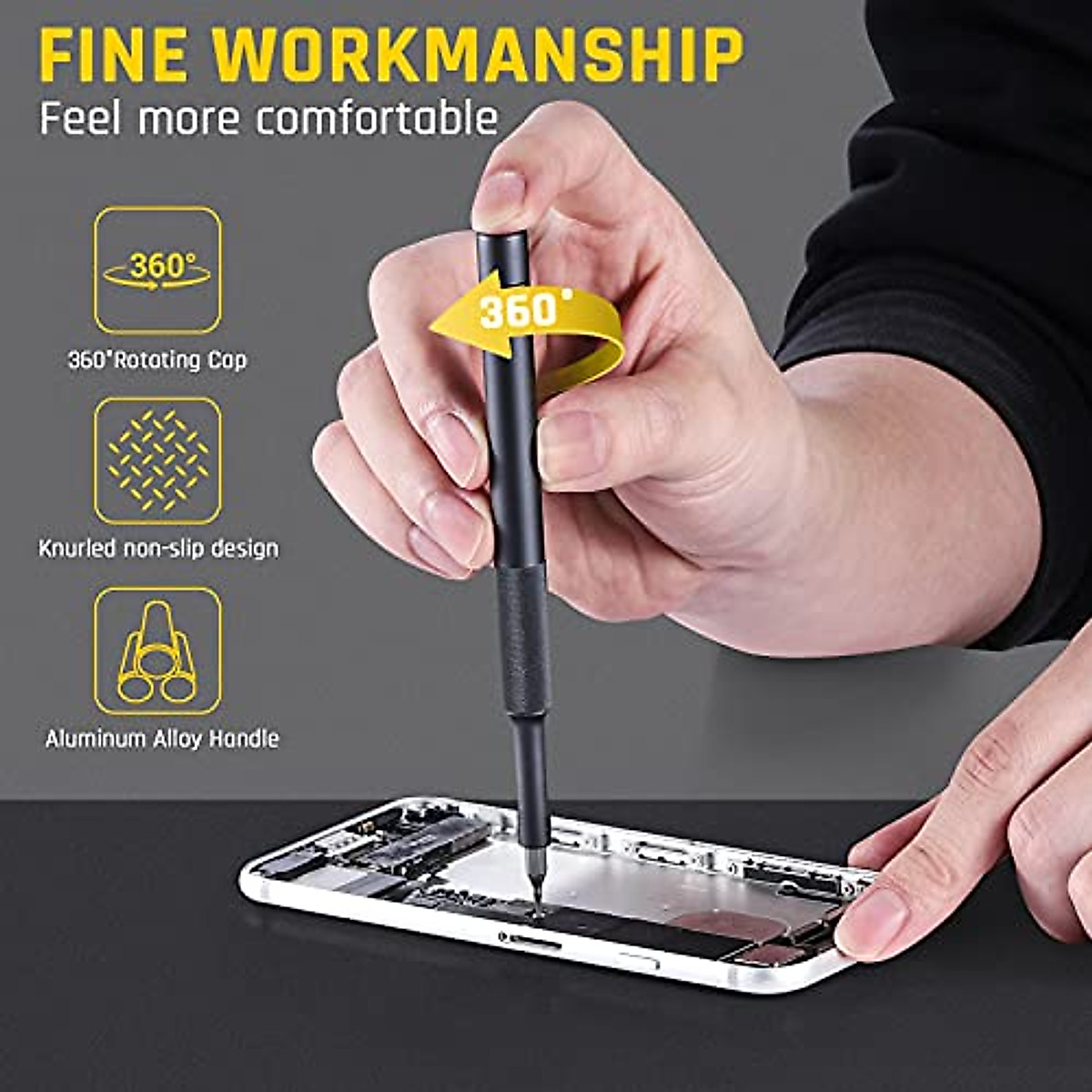Fanttik X5 Precision Screwdriver Set, 25-in-1 Mini Screwdriver, 5/32'' Hex, Magnetic Driver Bits Set, Pocket Manual Hand Tool, Screwdriver Tool Set, Repair Tool Kit for Electronics