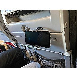 The SkyClip+ Phone & Tablet Holder for Air Travel, Home and Office Use - Inflight Phone Mount & Stand Compatible with iPhone, Android, Kindle and Tablets - Ultimate Travel Accessory (Black)