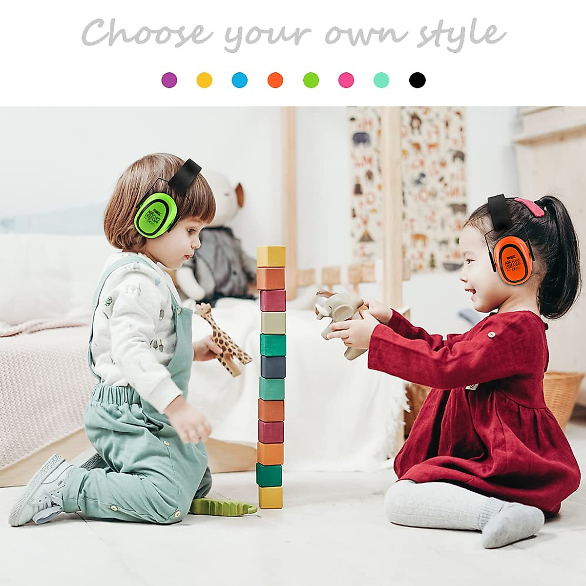 GREEN DEVIL Kids Ear Protection Ear muffs 27dB Noise Cancelling Headphones For Toddlers &Children Age 1-16 Low Profile Hearing Protection Earmuffs For Concerts Fireworks Shooting Autism Sensory Needs