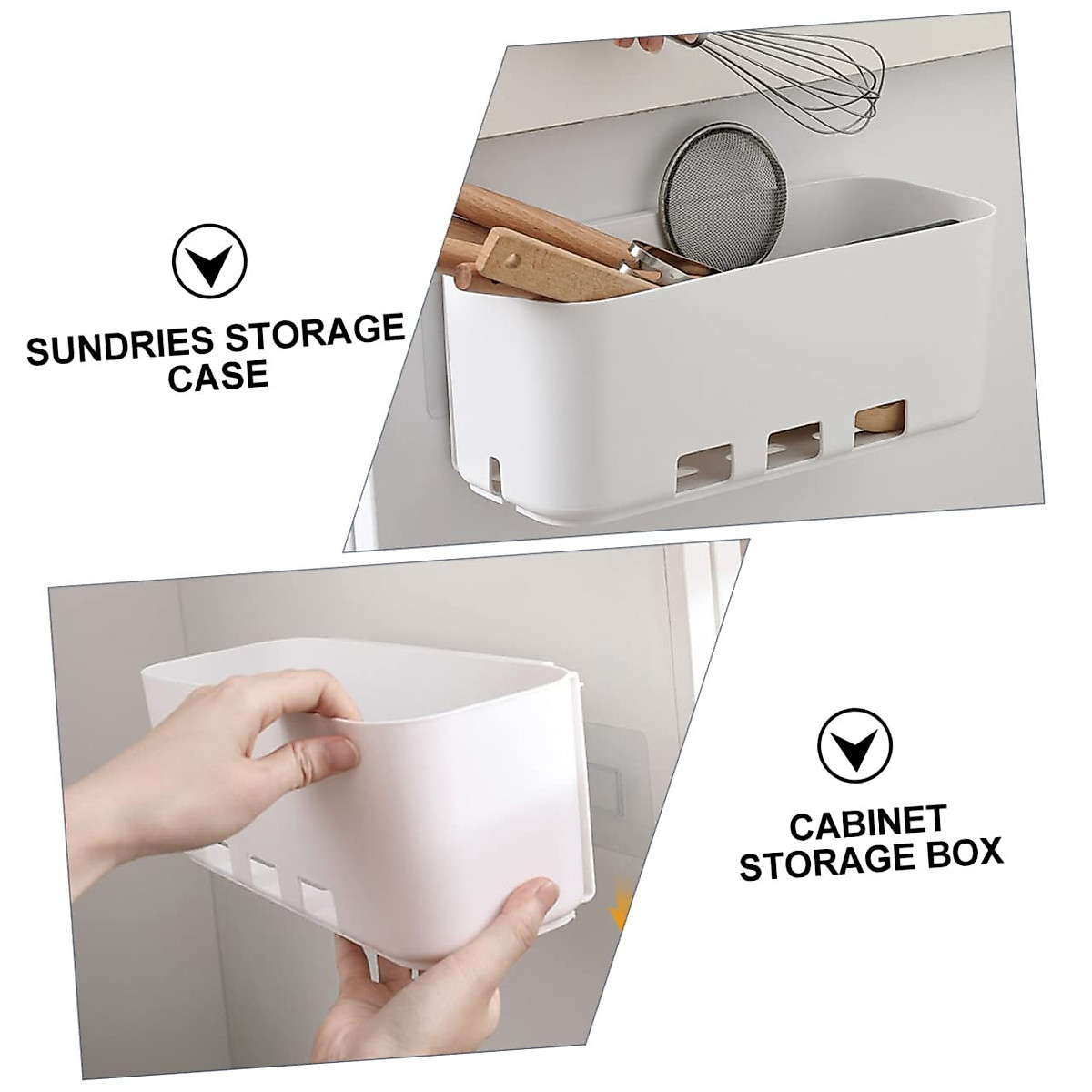 1 Set Shampoo Mount Office Simple Holder Cabinet Sliding Rectangular Container Bedroom Hanging Bookshelf Drawer Rack and Door Bathroom Tray Sundries Shelves Under White Pull