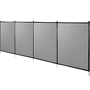 VEVOR Pool Fencing Mesh, 4 x 96 ft Swimming Pool Fence, 1000D PVC Mesh Fabric Removable Pool Fence, Pool Fence for Inground Pools with Aluminum Poles and Stainless Steel Tubes for Security and Privacy