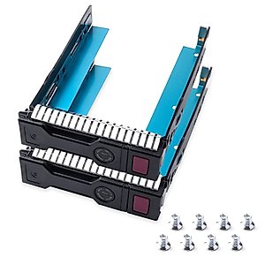 3.5" inch LFF SAS SATA HDD Tray Caddy Compatible for HP 651314-001 651320-001 Sled Proliant G8 Gen8 Gen9 G9 DL380P DL388 DL360 DL360P DL160 DL560 DL385 ML350e ML310e SL250s Series (2-Pack)