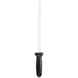 Mercer Culinary Ceramic Rod Knife Honing Steel,Black/White 10 Inch