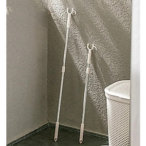 Long Pole with Hook Reach Stick Closet Pole 45" Extendable Pole with Long Handle for High Reaching Closet Rods, Window Curtain, Top Ceiling