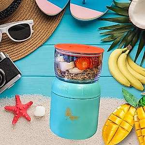 Healthy Habits Parfait Cups with Lids - Insulated Yogurt Containers with Lids - Leak Proof Overnight Oats Containers with Lids - Twist & Lock Salad Container with Spoon and Fork (Turquoise)