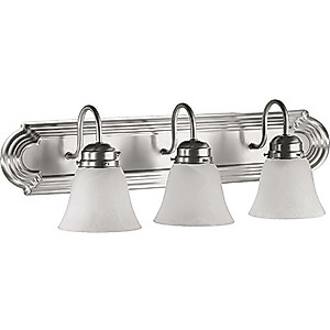 Quorum International 5094-3-165 Vanity Lights with Alabaster Swirl Glass Shades, Satin Nickel