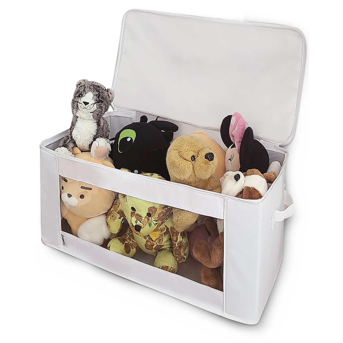 holay X-Large Storage Bins, PVC Boxes Transparent Lid Handles, Durable & Foldable, Toy Blocks Organizer for Kids Boys Girls Toddlers Playroom, 24''x12''x12'', 54L