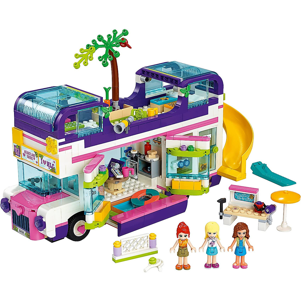 LEGO 41395 Friends Friendship Bus Toy with Swimming Pool and Slide, Summer Holiday Playsets for 8+ Year Old
