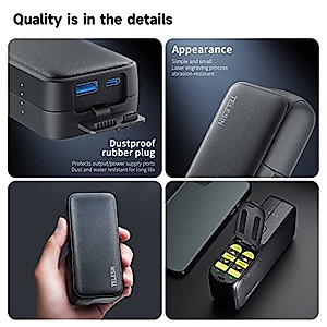 TELESIN Wireless Charging Case for Gopro 11, Dual Slot Storage Battery Charger Power Bank(10000mAh) for Gopro, Fully Compatible for Gopro Hero 11, Hero 10, Hero9/8/7/6/5 Battery