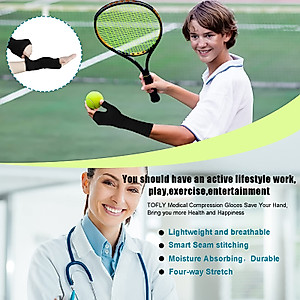 4 Pieces Unisex Wrist Thumb Support Sleeve Fingerless Wrist Gloves Compression Arthritis Gloves Sports Wrist Support Brace for Fatigue Sports Typing (Black, Medium)