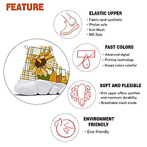 Qocifry Womens Slip on Shoes Mesh Fashion Art Sneaker Painted Breathable High Top Sock Walking Running Shoes