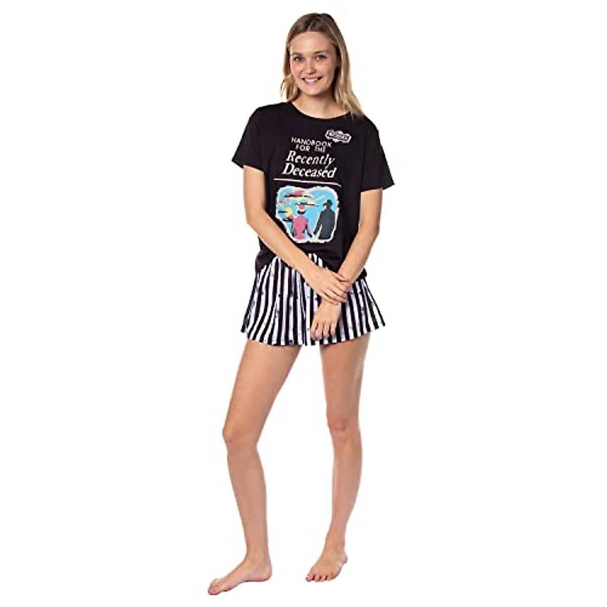 INTIMO Beetlejuice Womens' Handbook For The Recently Deceased Sleep Pajama Set Shorts (XXX-Large) Multicolored