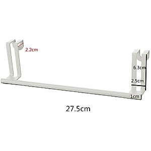 Generic Kitchen Towel Rack Cabinet Door, Cabinet Curved Towel Bar Modern Metal Kitchen Storage Over Bath Towel Holder Bathroom Rack/White