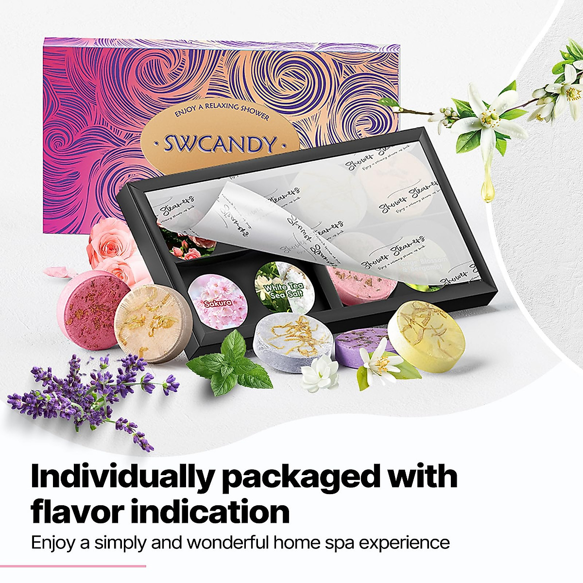 Aromatherapy Shower Steamers Gifts for Mom - Swcandy 8 Pcs Bath Bombs Gifts for Women, Shower Bombs with Essential Oils Relaxation Gifts for Home SPA, Melts for Women Who Has Everything