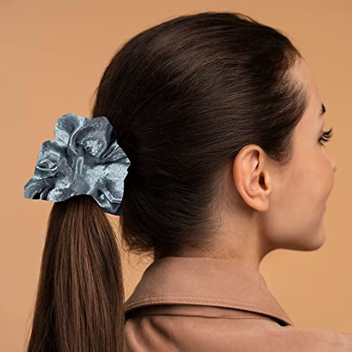 10pcs Cute Plaid Hair Ties Printed Hair Scrunchies Ponytail Holder Colorful Hair Elastics Bands Hair Accessories for Women Girls (Blue)