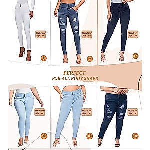 Women's Butt Lift V3 Super Comfy Stretch Denim Jeans P45075SK White 11 Long