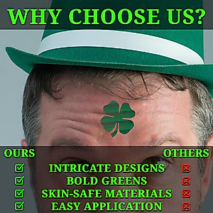 Fun Express - Shamrock Patterned Tattoos for St. Patrick's Day - Apparel Accessories - Temporary Tattoos - Regular Tattoos - St. Patrick's Day - 72 Pieces