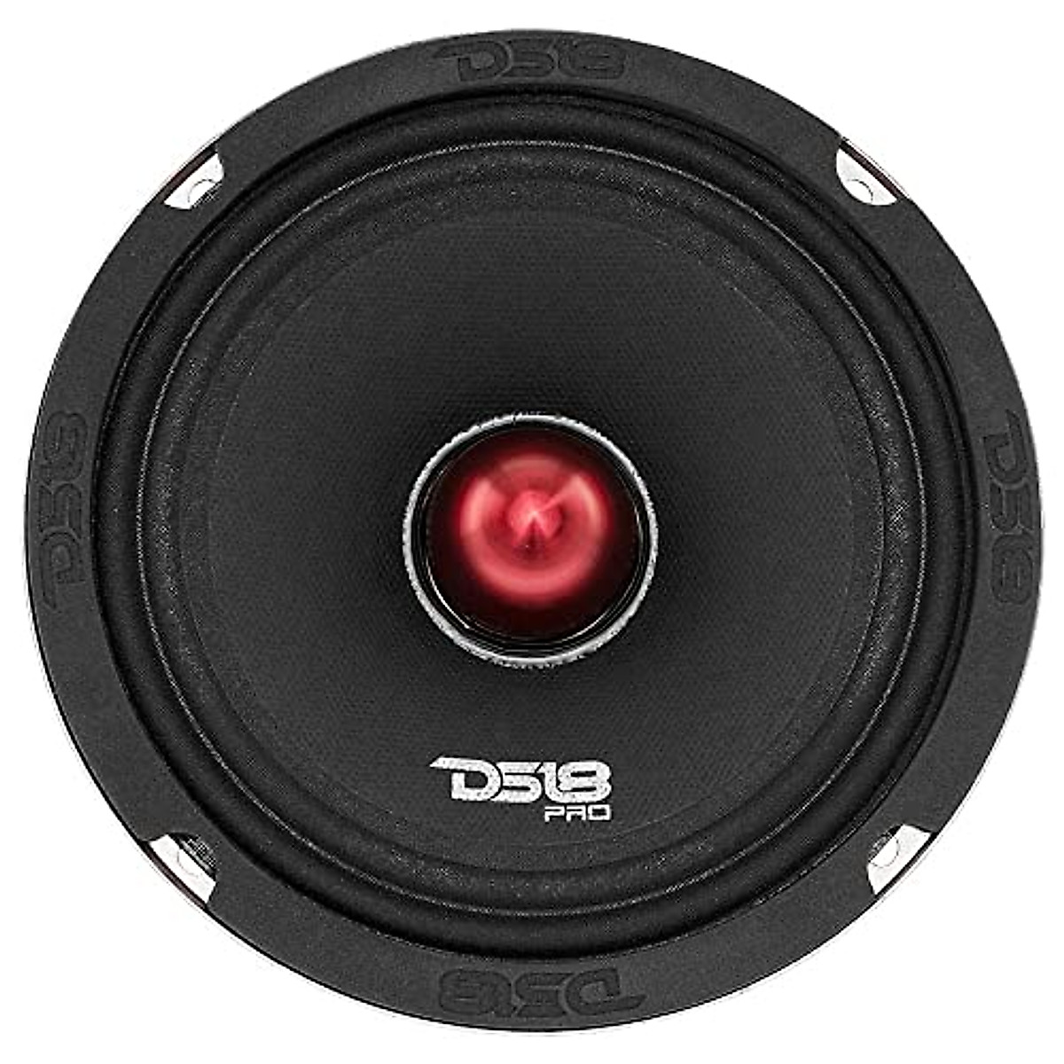 DS18 PRO-X6.4BM Loudspeaker - 6.5", Midrange, Red Aluminum Bullet, 500W Max, 250W RMS, 4 Ohms - Premium Quality Audio Door Speakers for Car or Truck Stereo Sound System (1 Speaker)