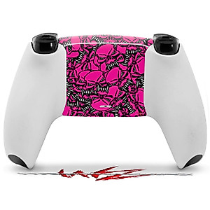 WraptorSkinz Skin Wrap compatible with Sony PS5 DualSense Controller Scattered Skulls Hot Pink (CONTROLLER NOT INCLUDED)