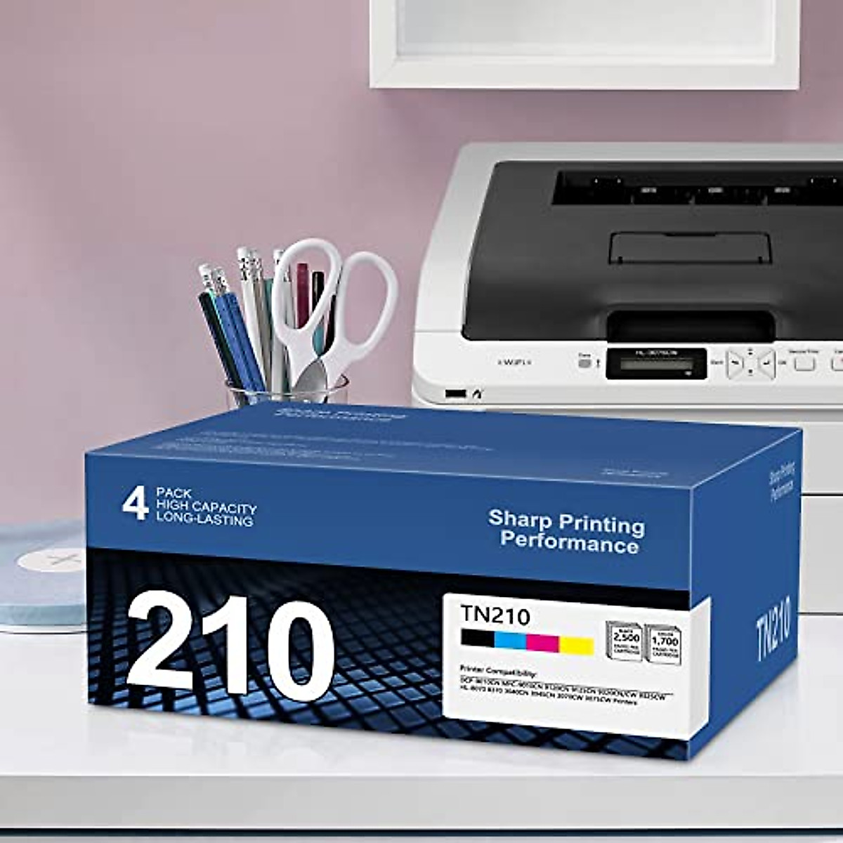 TN210 Toner Cartridge Set (1BK+1C+1Y+1M , 4-Pack) EAXIUE Compatible TN210 TN210BK TN210C TN210M TN210Y Toner Cartridge Replacement for Brother DCP-9010CN MFC-9010CN 9120CN 9125CN 9320CN/CW Printer