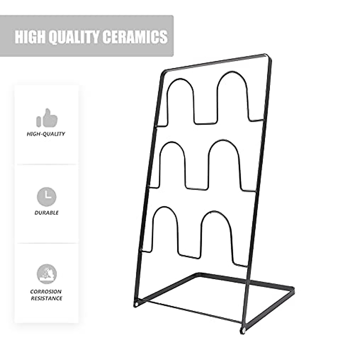 Cabilock 3 Tiers Shoes Rack Entryway Shoes Storage Organizer Metal Slippers Shelf Shoes Stand Space Saving Shoes Storage Shelf for Entryway Living Room Bathroom Black