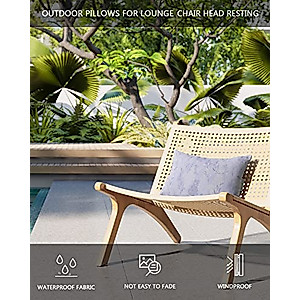 Recliner Head Pillow Ledge Loungers Chair Pillows with Insert Flower Spring Simple Hand Painted Plant Lavender Purple Lumbar Pillow with Adjustable Strap Patio Garden Cushion for Bench Couch, 2 PCS