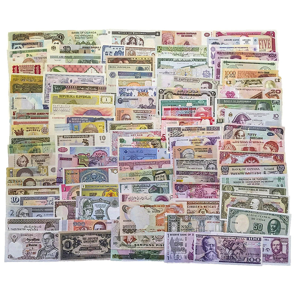20 World Banknotes Different Paper Money UNC and AU Foreign Notes Old Currency Collection