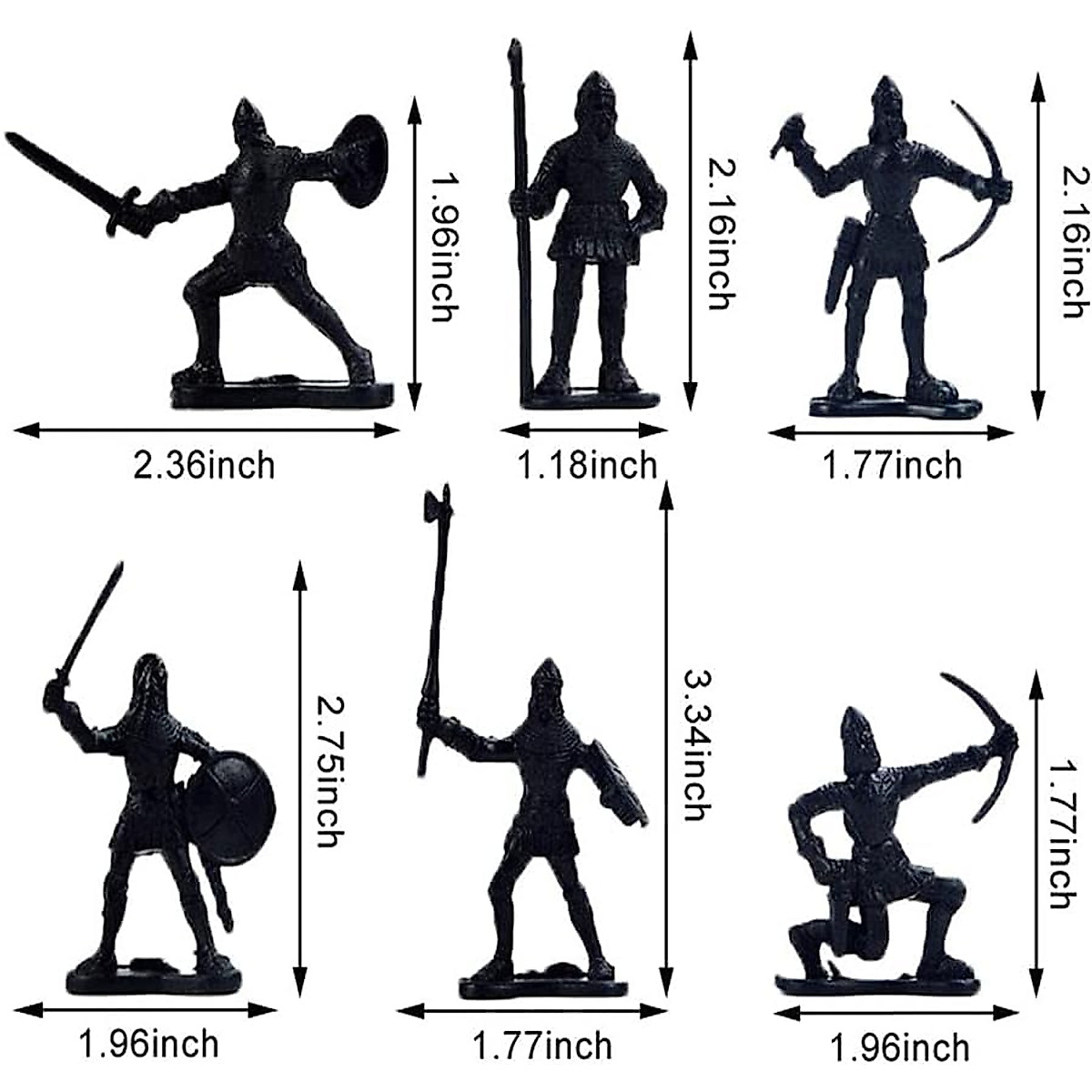 28 Pieces Knight & Horses Soldier Toys Army Men Action Figures, 3 Inch