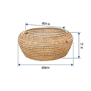 Kouboo Cambria Open Weave Basket, Honey-Brown