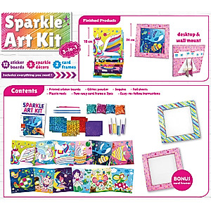 My Magic World DIY 3-in-1 Sparkle Art Set for Kids (12 Sparkly Creative Arts and Crafts Projects : Glitter/Sequin/Foil Art) Handcraft/Handmade/Creative Art