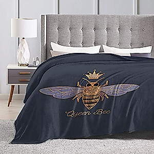 Queen Bee Full Fleece Throw Cloak Wearable Blanket Flannel Fluffy Comforter Quilt Nursery Bedroom Bedding King Size Plush Soft Cozy Air Conditioner Blanket