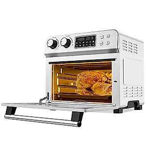 10-in-1 Convection Oven, CUSIMAX 24 Quart Large Air Fryer Toaster Oven, Countertop Oven with Rotisserie and Dehydrator, 6 Accessories & Recipes, Digital Controls, 1700W