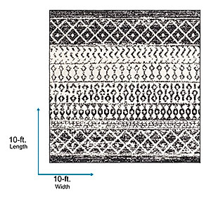 Artistic Weavers Chester Boho Moroccan Area Rug,10' Square,Black