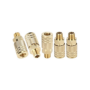 Hynade 1/4 Inch NPT Plug Male Female Industrial Air Plug, Male Coupler, Pneumatic Plugs, Quick Connector Air Fittings Kits(1/4'' F-NPT)